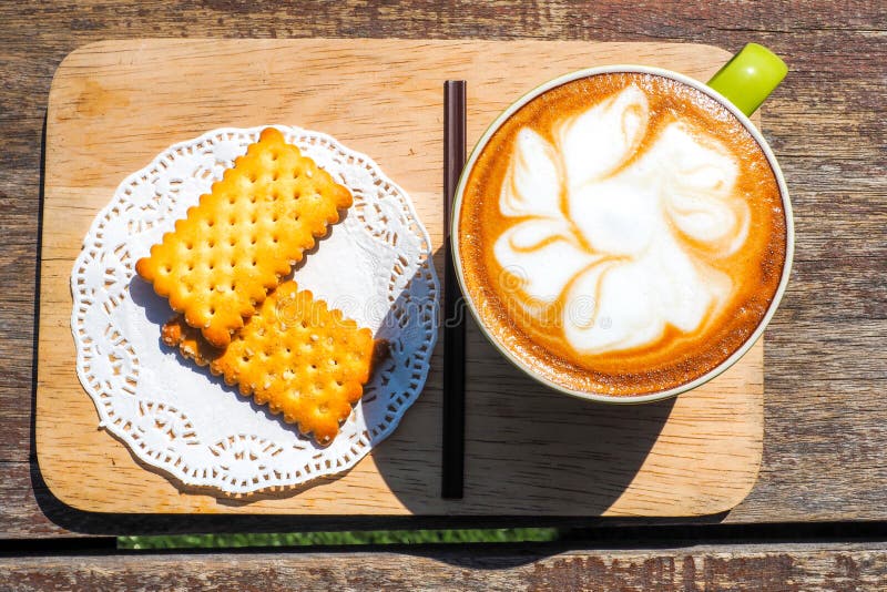 Biscuits Tea and Morning Coffee Stock Photo - Image of latte, little ...