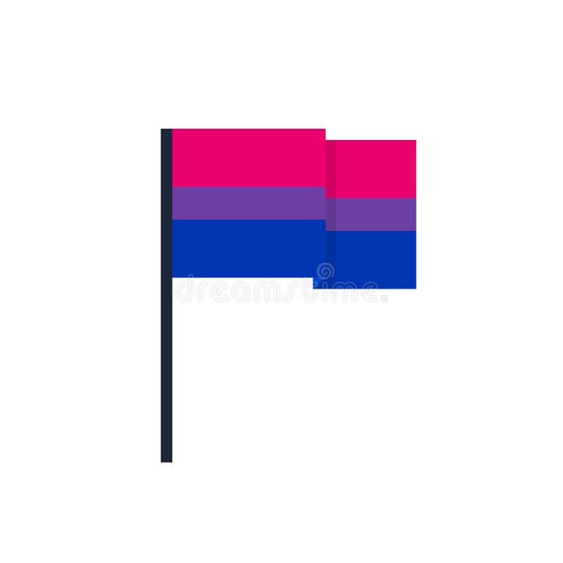Bisexual Flag, Isolated Round Icon with Heart and Hands, Flat Vector Stock Illustration As a ...