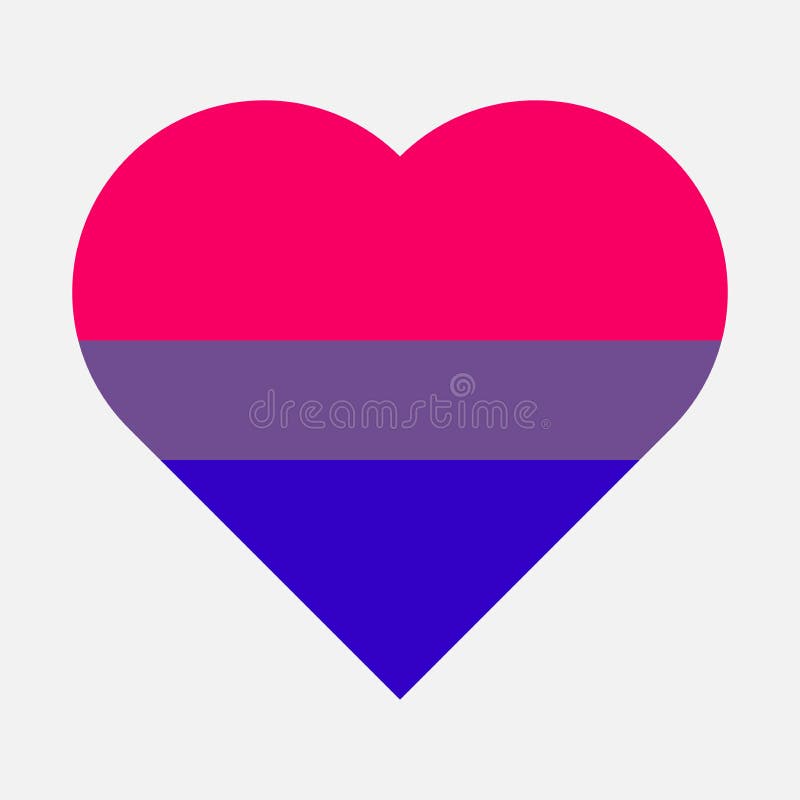Bisexual Flag Heart Icon On White Background Stock Vector
