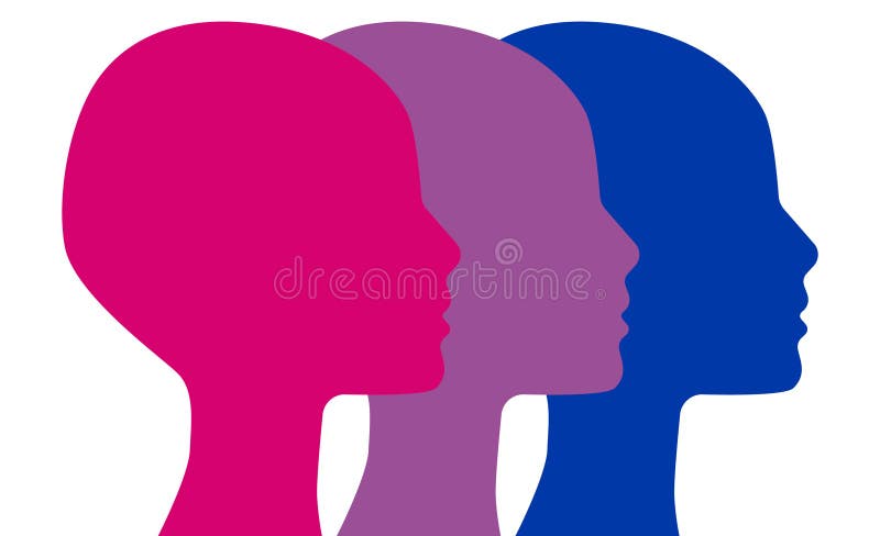 Bisexual People. Bisexual Pride Flag Colors. Bisexuality Icon Vector ...