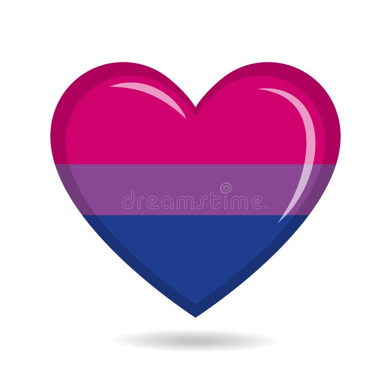 Bisexual Pride Flag In Heart Shape Vector Illustration Stock Vector