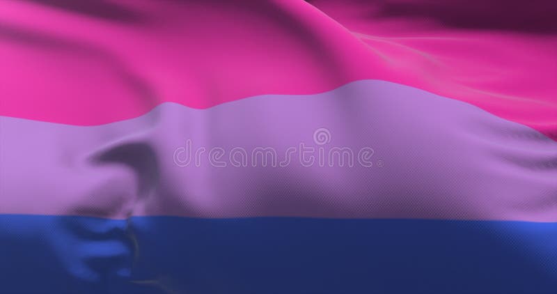 Bisexual pride flag waving stock illustration. Illustration of parade ...