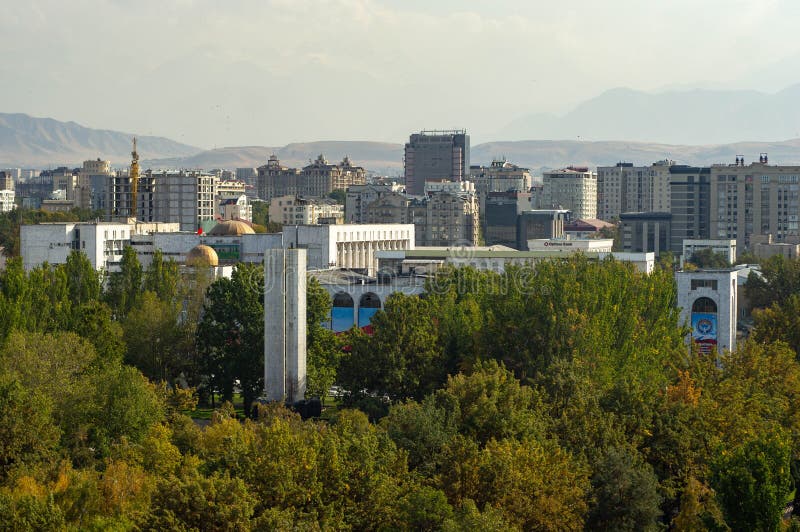 Bishkek City Center View from Above Stock Photo - Image of house ...