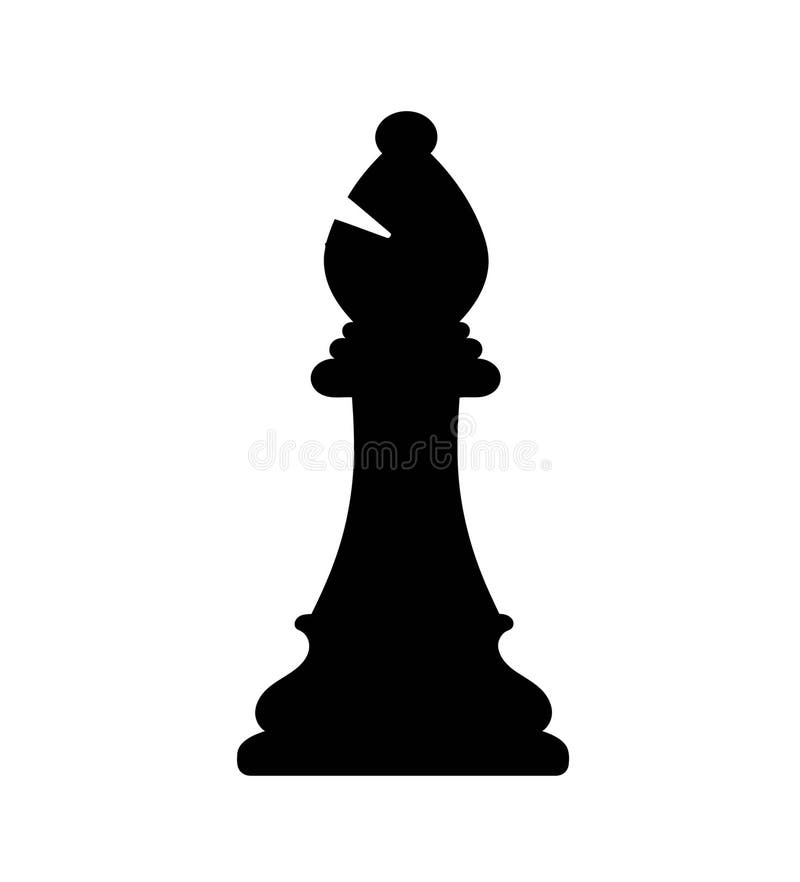 Bishop Chess Piece Silhouette Stock Vector - Illustration of isolated ...