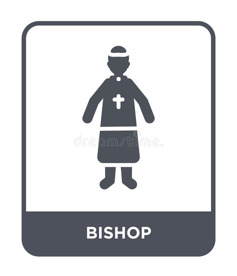 Bishop Icon in Trendy Design Style. Bishop Icon Isolated on White ...