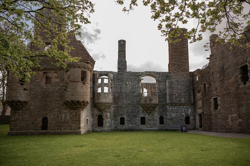 Bishop S Palace, Castle Ruin, Kirkwall, Scotland with Trees in Front ...