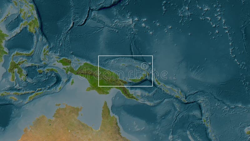 Bismarck Sea. Satellite Map. Patterson Cylindrical. Close-up Stock ...