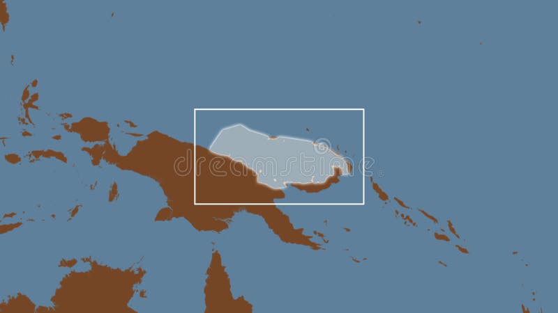 Bismarck Sea. Solid Map. Patterson Cylindrical. Close-up Stock Video ...