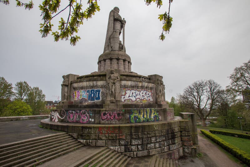 Bismarck Statue Hamburg Germany Stock Image - Image of mausoleum ...