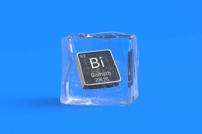 Bismuth Bi Chemical Element of Periodic Table in Ice Cube Stock ...