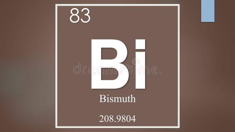 Bismuth Chemical Element Symbol on Brown Simple Background Stock ...