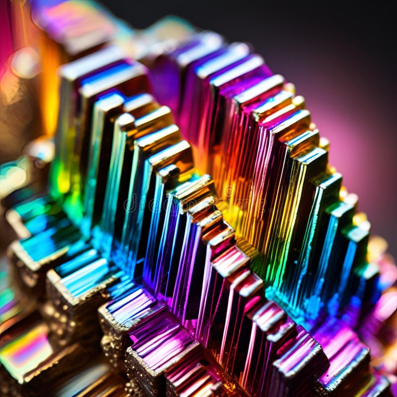 Bismuth Crystal Exhibits a Striking Stock Illustration - Illustration ...