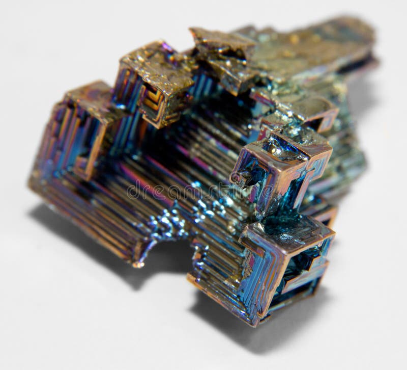 The Mineral Bismuth on a Black Reflective Surface Stock Photo - Image ...