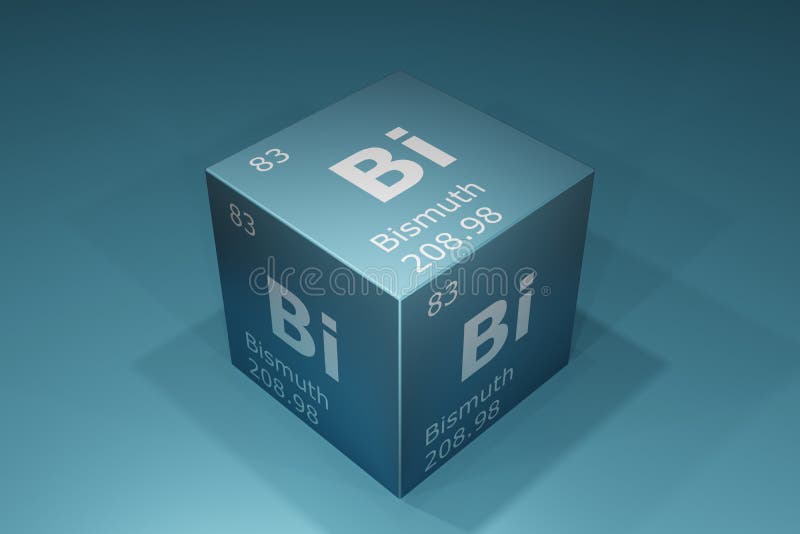 Bismuth, 3D Rendering of Symbols of the Elements of the Periodic Table ...