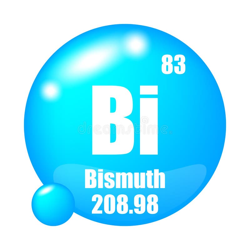 Bismuth Icon. Bi Chemical Element. Atomic Number 83. Mass 208.98. Blue ...