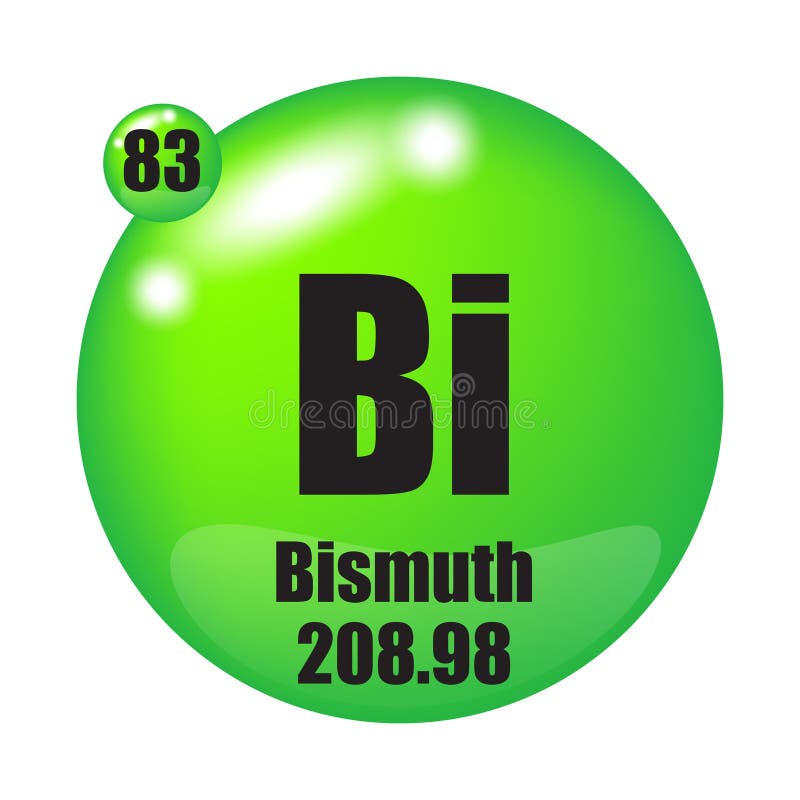 Bismuth Icon. Bi Chemical Element. Atomic Number 83. Mass 208.98. Green ...
