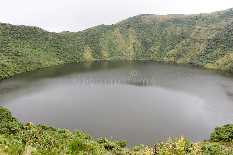 Bisoke crater lake stock photo. Image of sport, tourism - 20066122