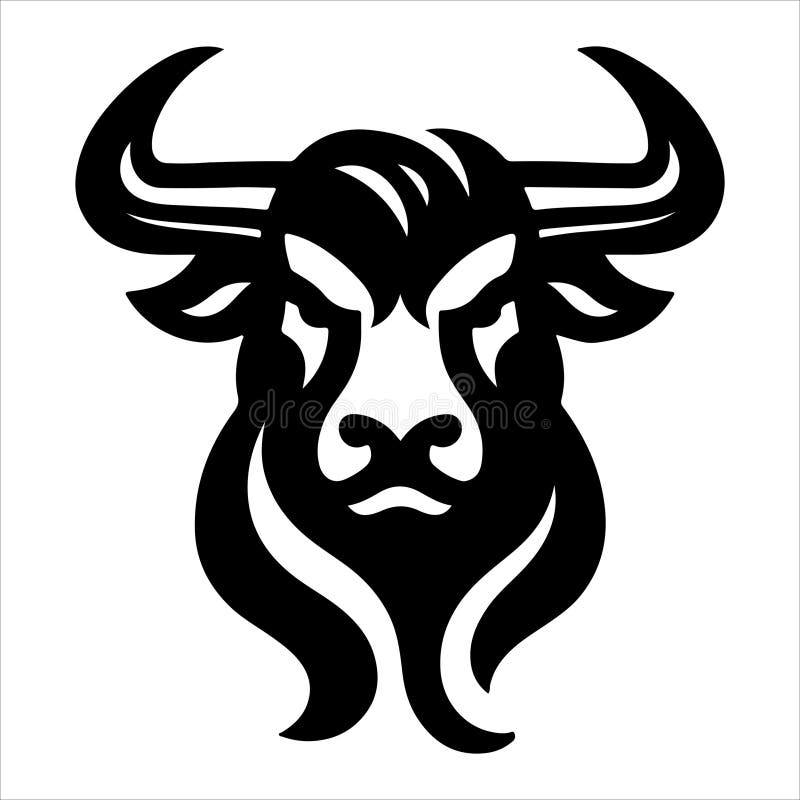 Bison Bull Head Vector Silhouette Stock Vector - Illustration of ...
