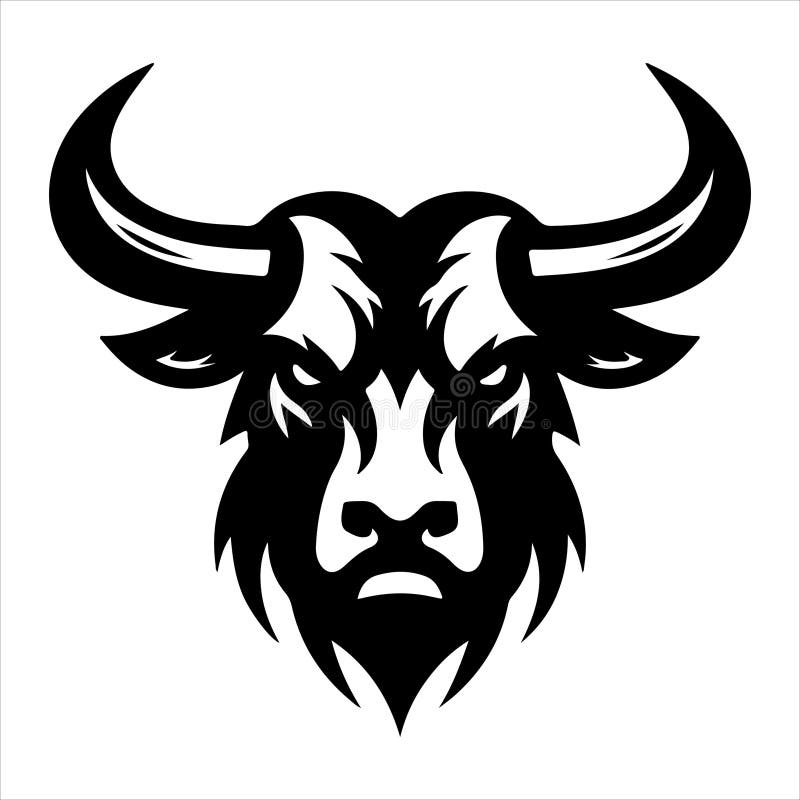 Bison Bull Head Vector Silhouette Stock Vector - Illustration of ...