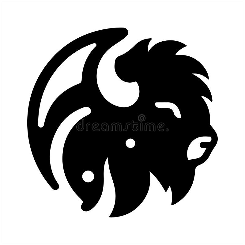 Bison Bull Head Vector Silhouette Stock Vector - Illustration of icon ...