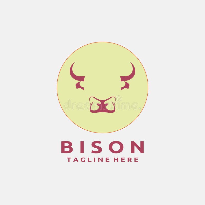 Bison Logo Design Vector Template. Stock Vector - Illustration of horn ...