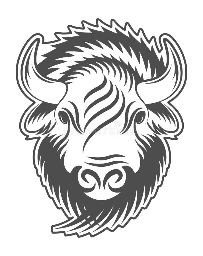 Bison Head. Sign, Emblem, Logo Stock Vector - Illustration of graphic ...