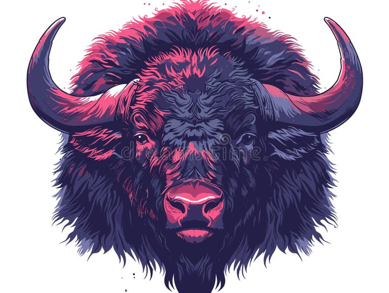 Bison Head Vector Illustration. Wild Bison Head Vector Illustration ...