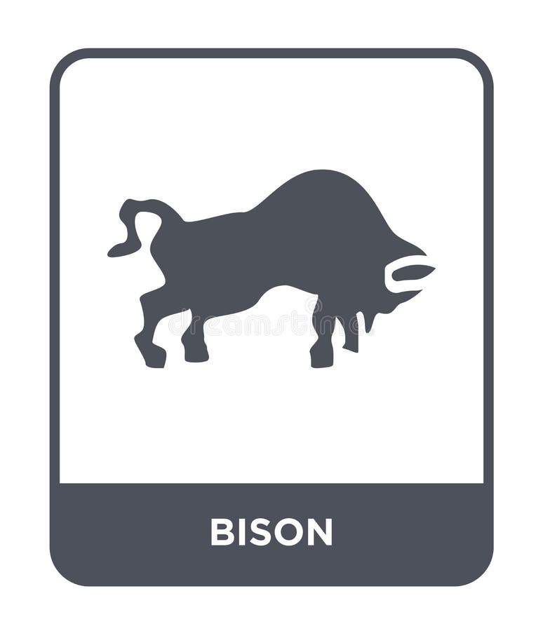 Bison Icon in Trendy Design Style. Bison Icon Isolated on White ...