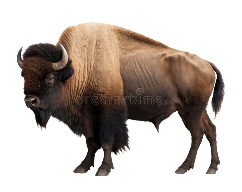 Bison Isolated on White Background. Bison is the Largest Bison in the ...