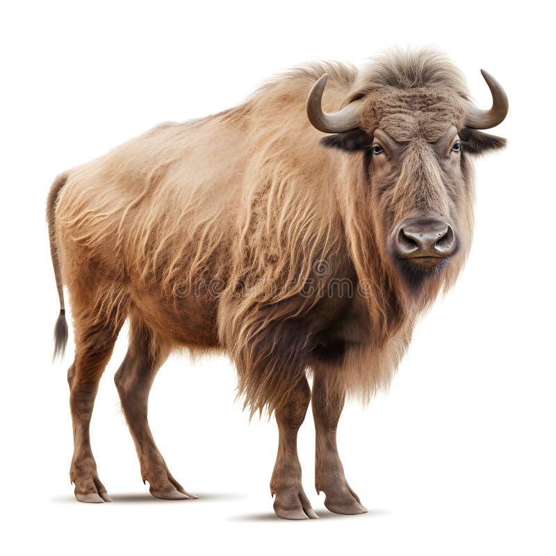 Bison Isolated on White Background - Front View - AI Generated Stock ...