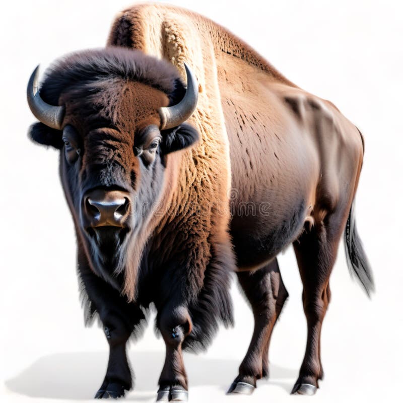 Bison King USA Isolated on White Background Stock Illustration ...