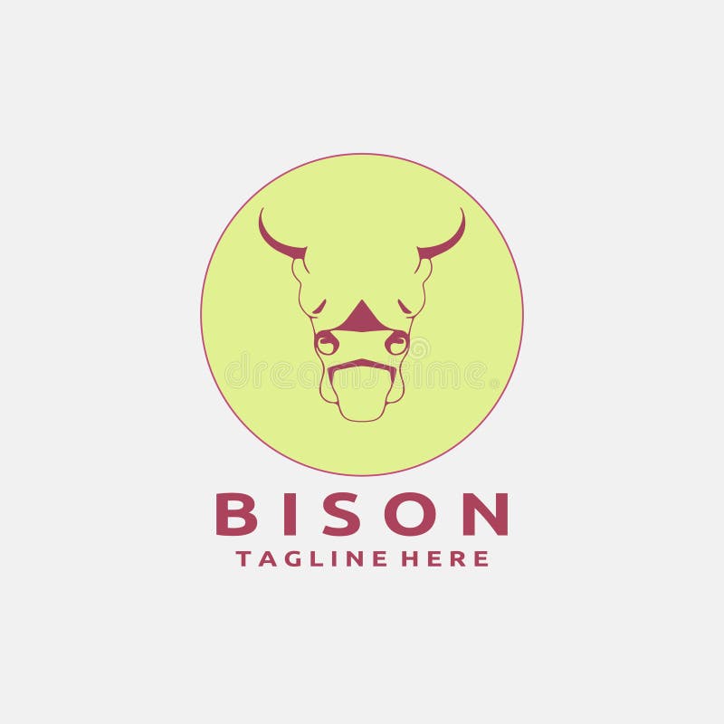 Bison Logo Design Vector Template. Stock Vector - Illustration of sign ...