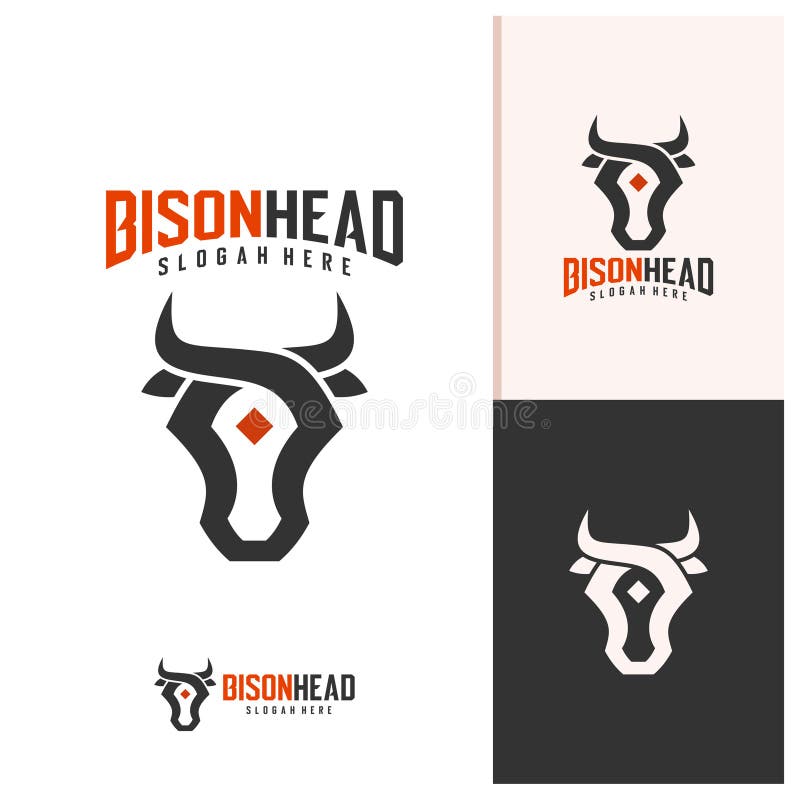 Bison Logo Vector Template, Creative Bison Head Logo Design Concepts ...