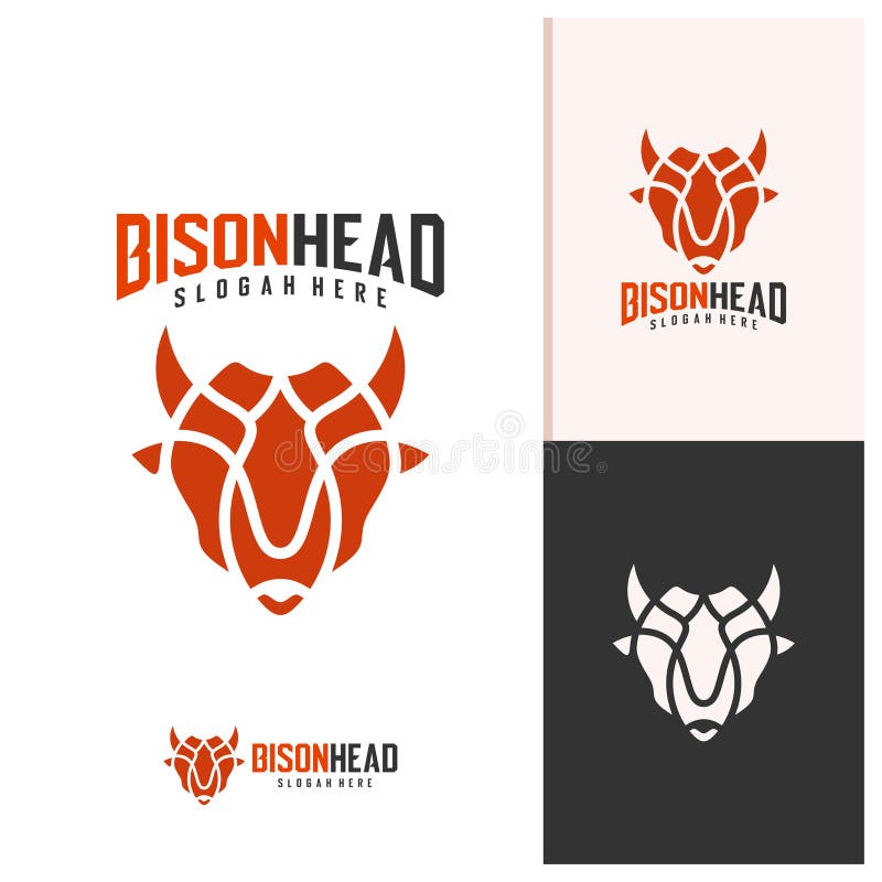 Bison Logo Vector Template, Creative Bison Head Logo Design Concepts ...