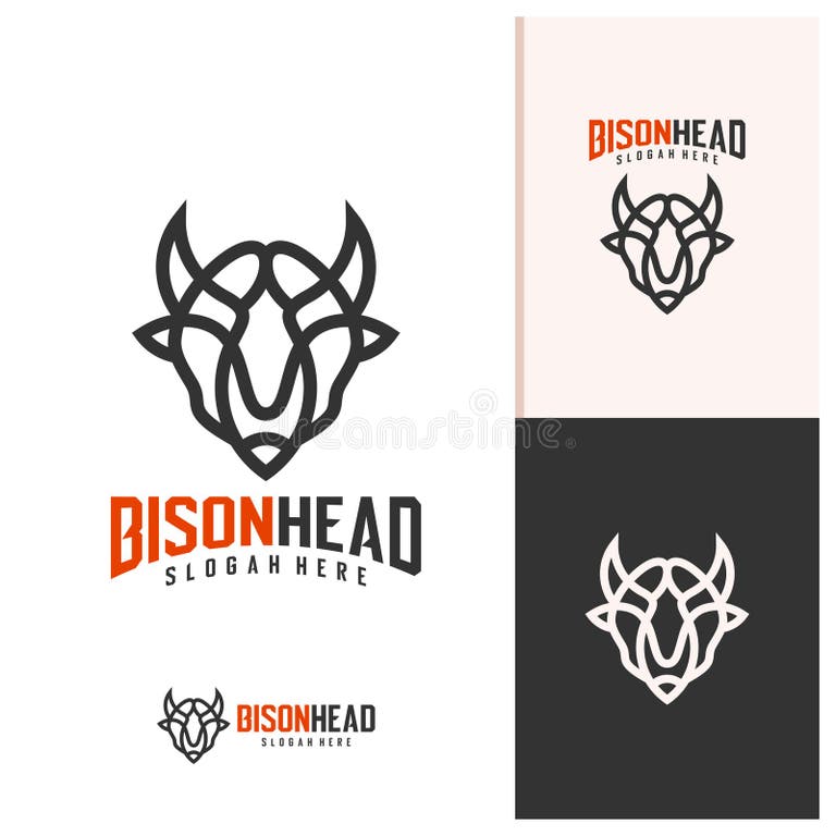 Bison Logo Vector Template, Creative Bison Head Logo Design Concepts ...