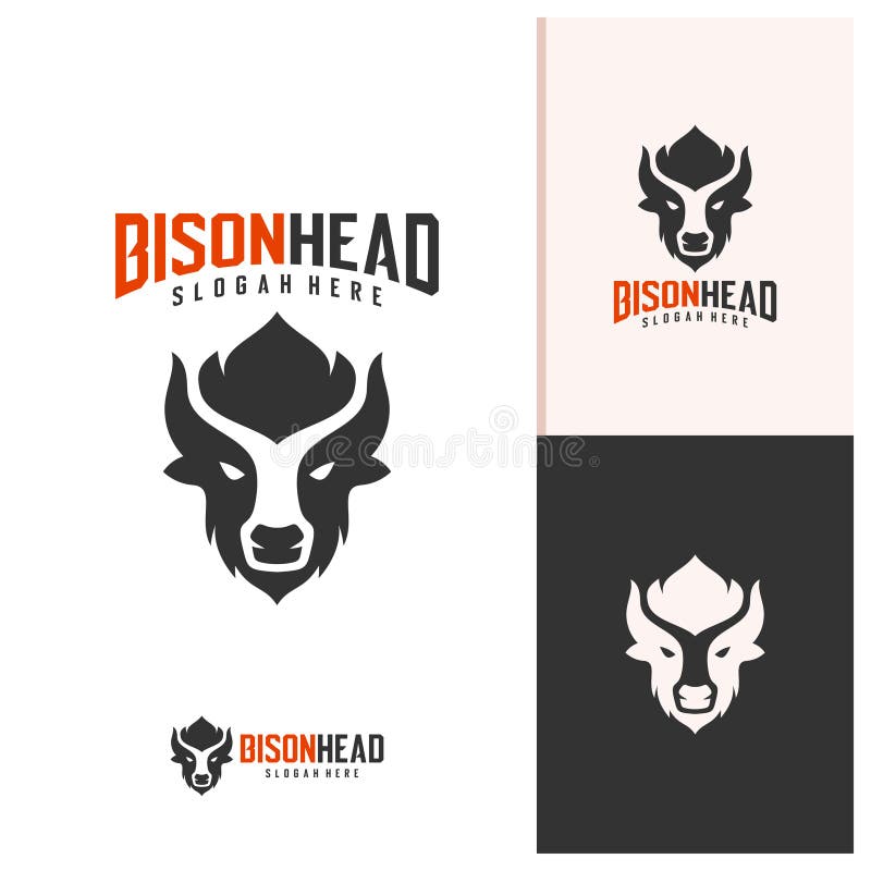 Bison Logo Vector Template, Creative Bison Head Logo Design Concepts ...