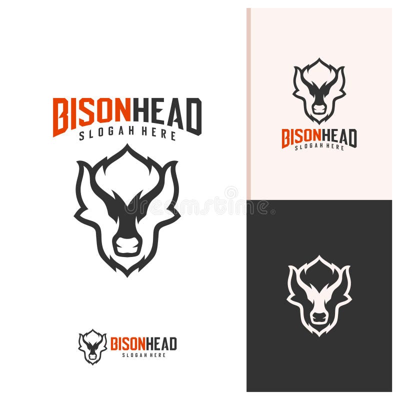 Bison Logo Vector Template, Creative Bison Head Logo Design Concepts ...