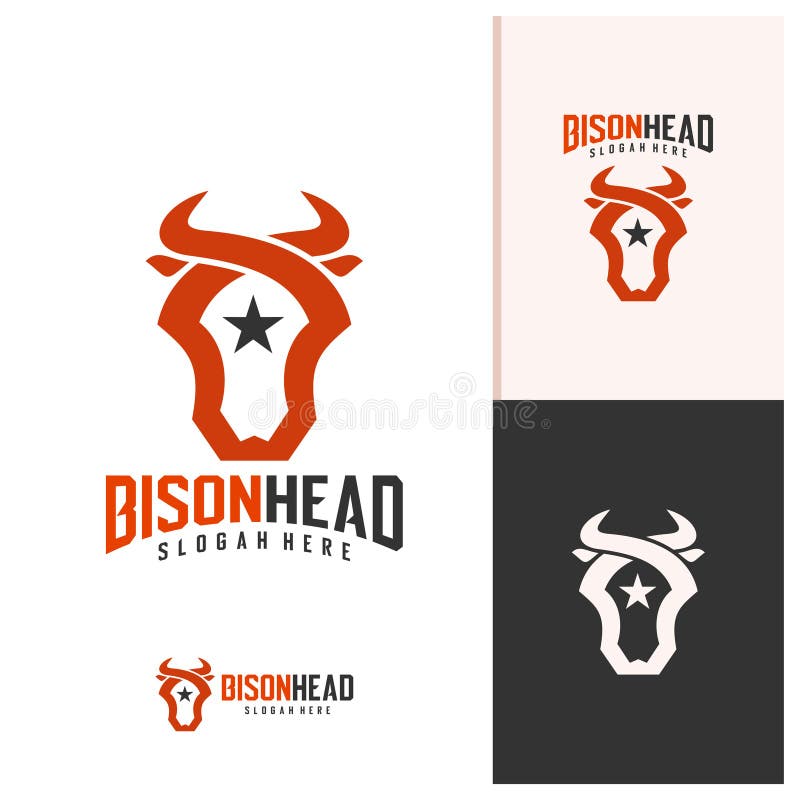 Bison Logo Vector Template, Creative Bison Head Logo Design Concepts ...