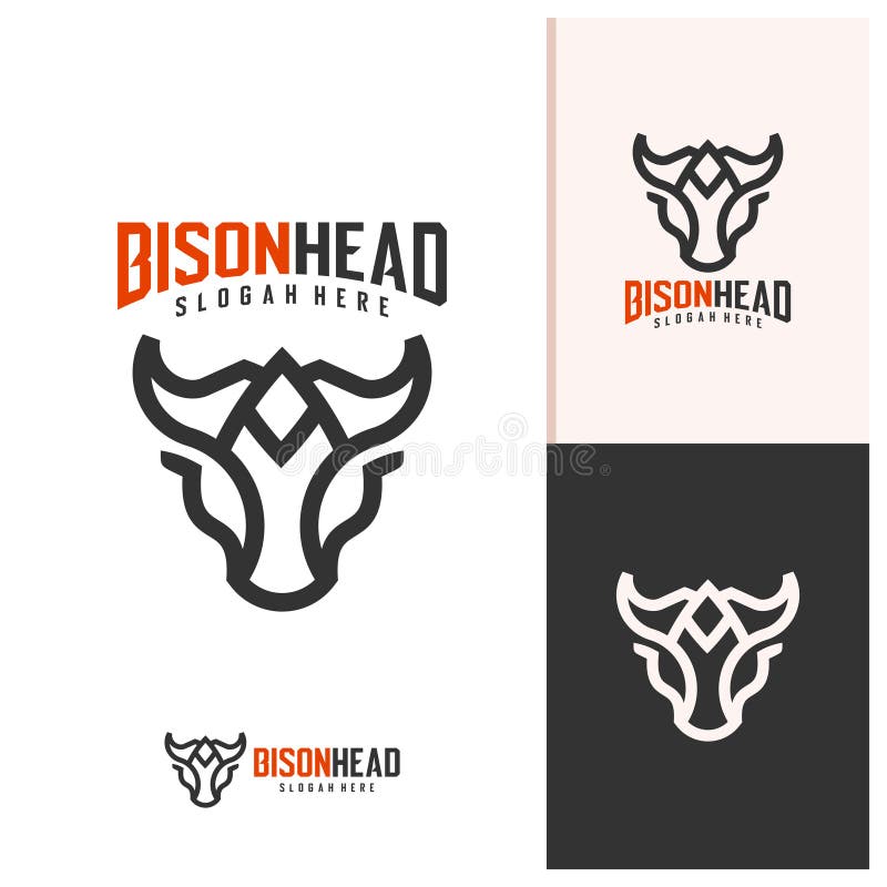 Bison Logo Vector Template, Creative Bison Head Logo Design Concepts ...