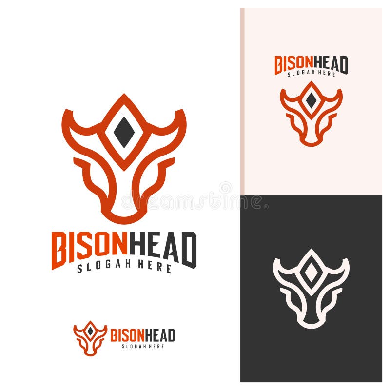 Bison Logo Vector Template, Creative Bison Head Logo Design Concepts ...