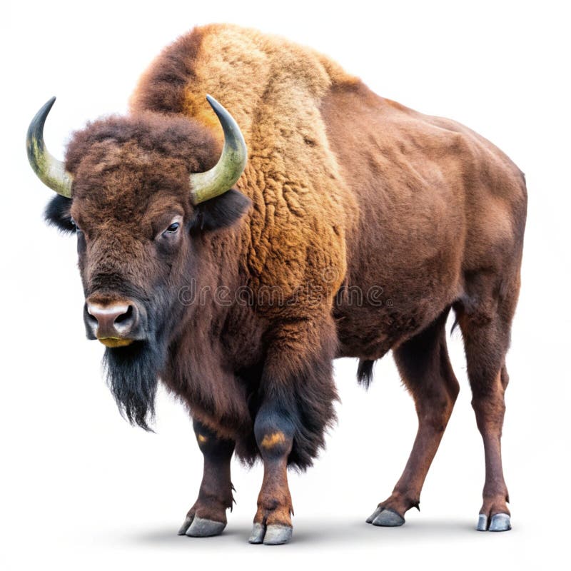 Bison Side View Isolated on White Background Stock Illustration ...