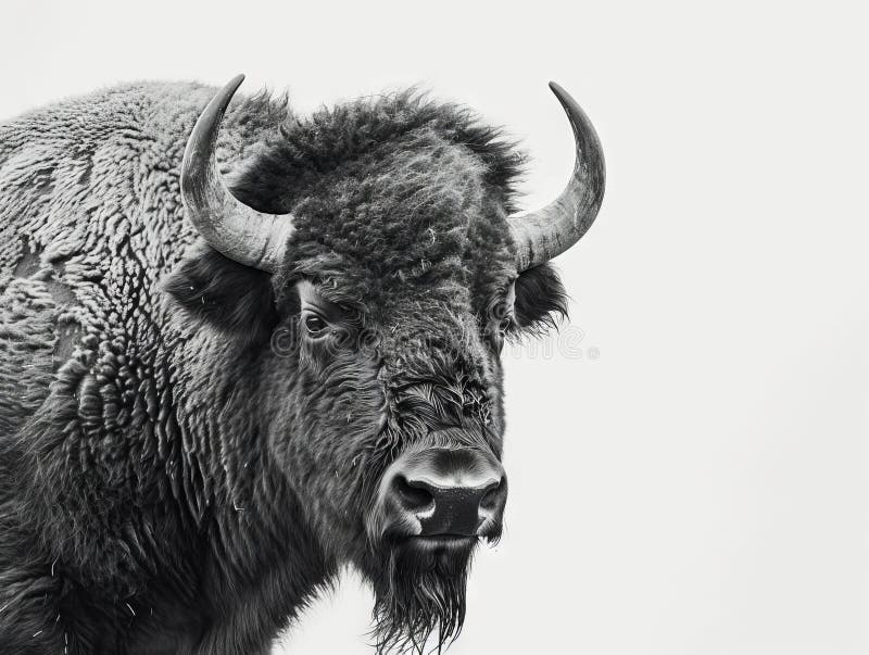 Bison Standing Against White Background, Bison are One of the Largest ...