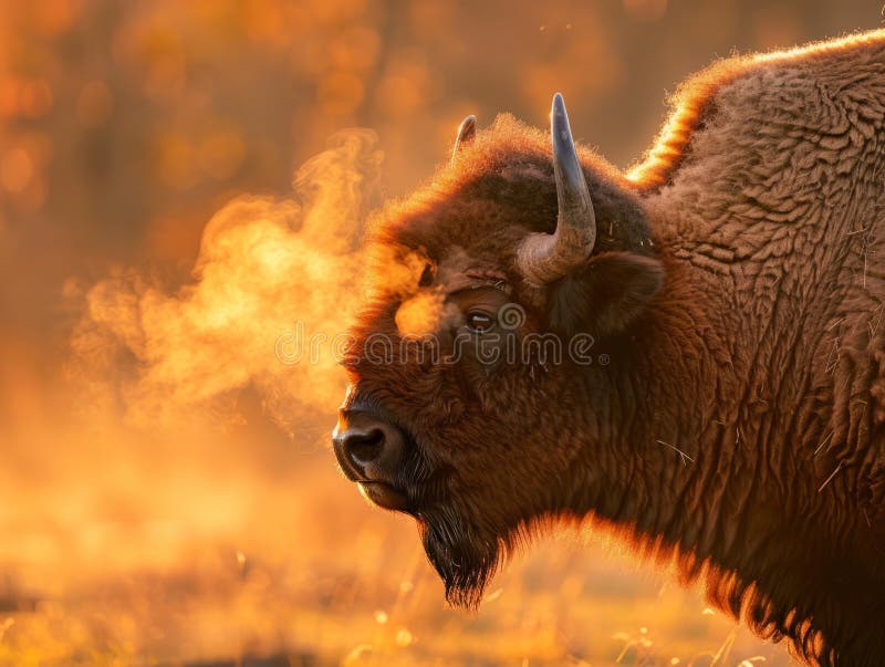 Bison Steaming in the Morning Light, Bison are One of the Largest ...