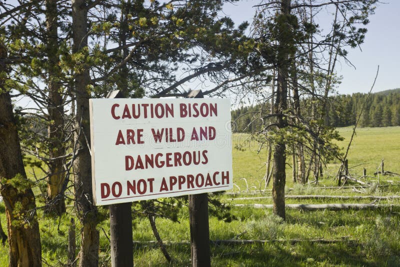 Yellowstone Bison Danger Sign Stock Photos - Free & Royalty-Free Stock ...