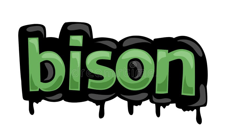 BISON Writing Vector Design on White Background Stock Illustration ...