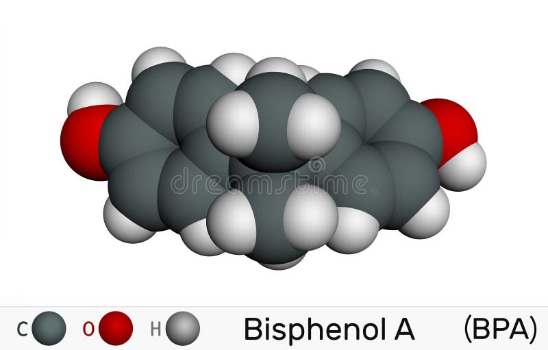 Bisphenol a BPA Molecule. Structural Chemical Formula and Molecule ...