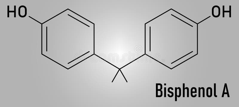 Bisphenol a or BPA Plastic Pollutant Molecule. Skeletal Formula. Stock ...