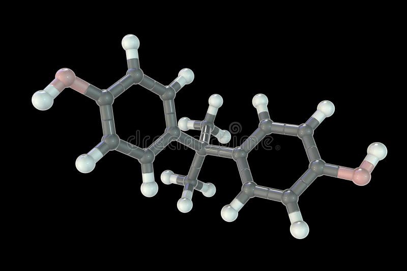 Bisphenol a Molecule, 3D Illustration. Organic Compound Used in ...