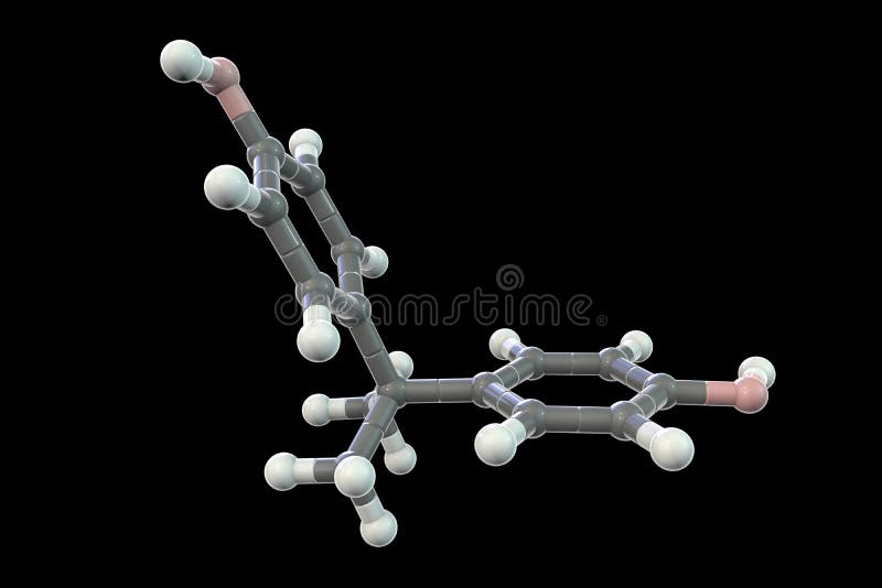 Bisphenol a Molecule, 3D Illustration. Organic Compound Used in ...