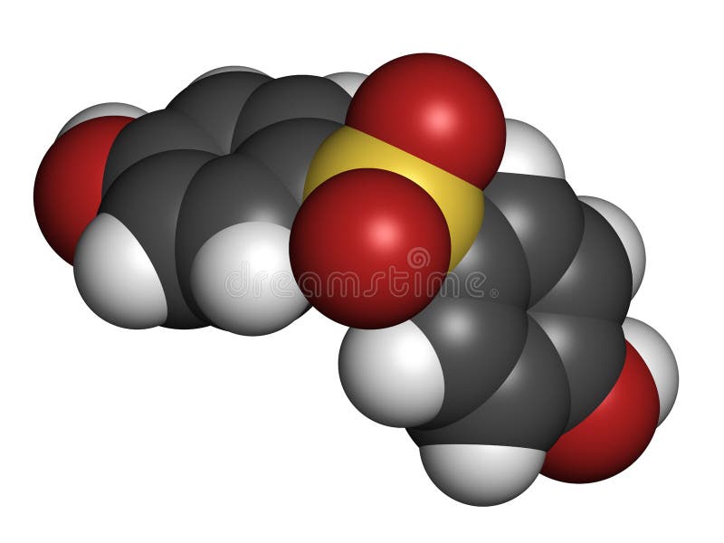 Bisphenol a Molecule, Structural Chemical Formula, Ball-and-stick Model ...